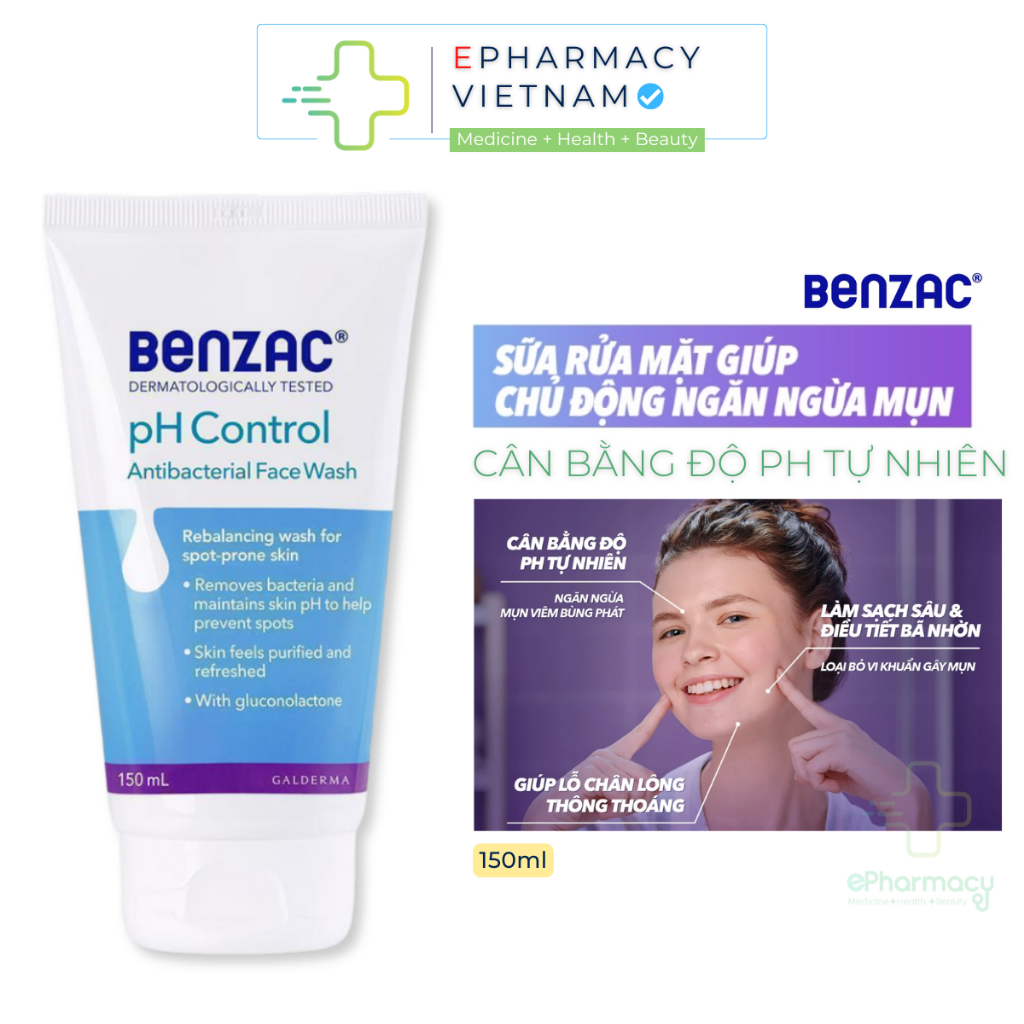 Sữa Rửa Mặt BENZAC PH Control Antibacterial Face Wash Cân Bằng Độ PH, Làm Sạch Da 150ml | Shopee ...