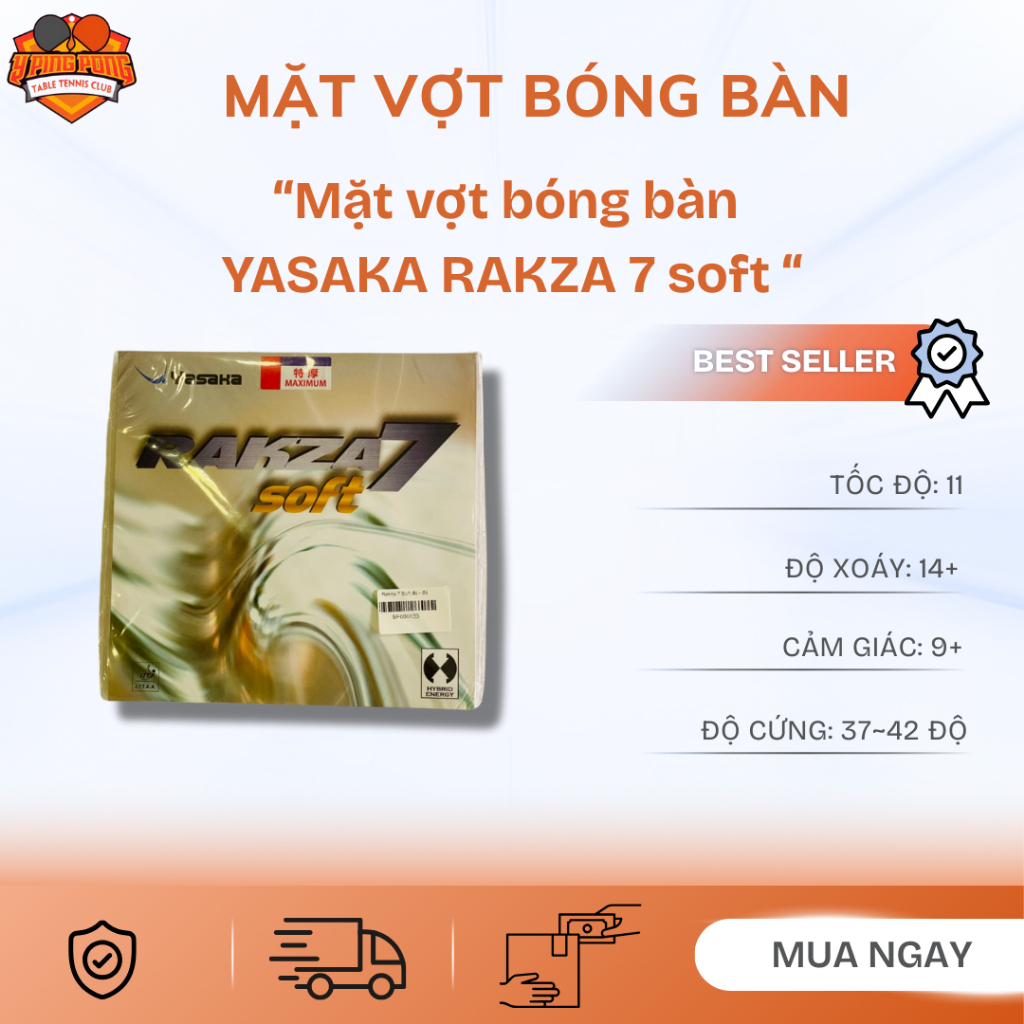 Mặt vợt bóng bàn YASAKA RAKZA 7 soft chính hãng. | Shopee Việt Nam