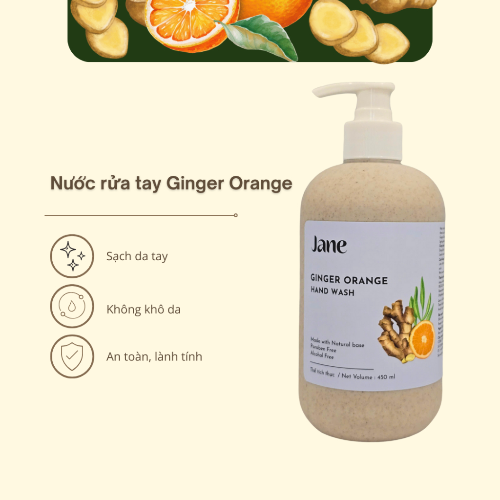 Nước rửa tay Jane Ginger Orange 450ml | Shopee Việt Nam