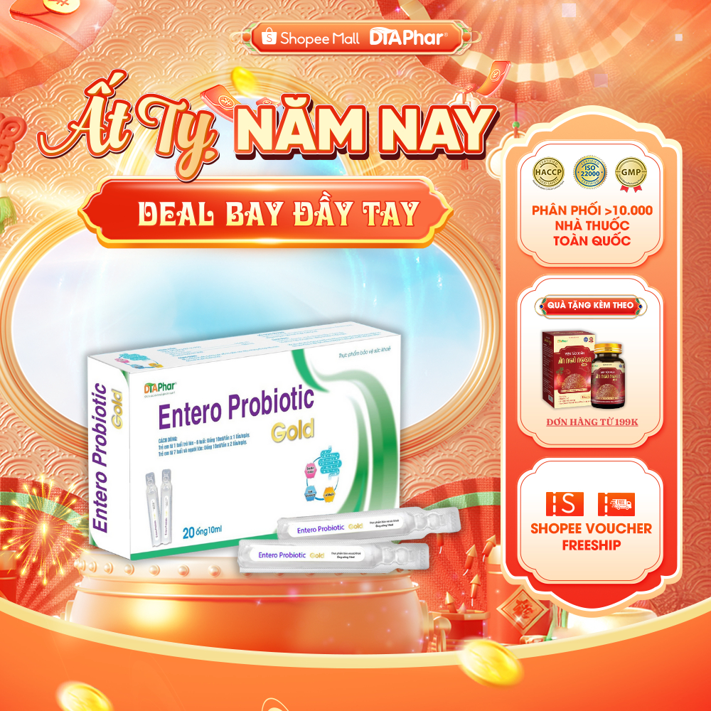 Men uống Entero Probiotic Goldhỗ trợ bổ sung lợi khuẩn đường ruột Hộp ...