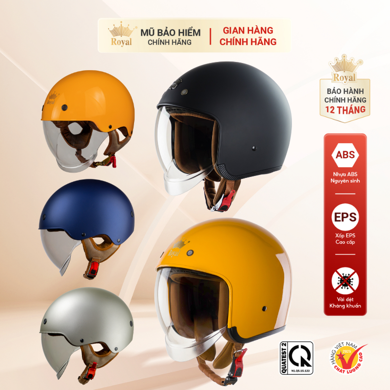 Mũ Bảo Hiểm 3/4 Royal M139 Chính Hãng, Nón Bảo Hiểm Kính Âm Royal M239 ...