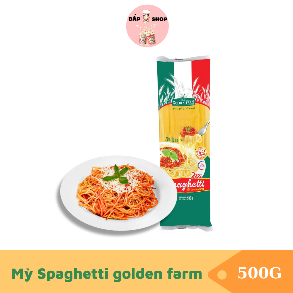 Mỳ Ý Spaghetti Golden Farm 500g dùng làm mỳ ý phô mai kem - Bắp Shop ...
