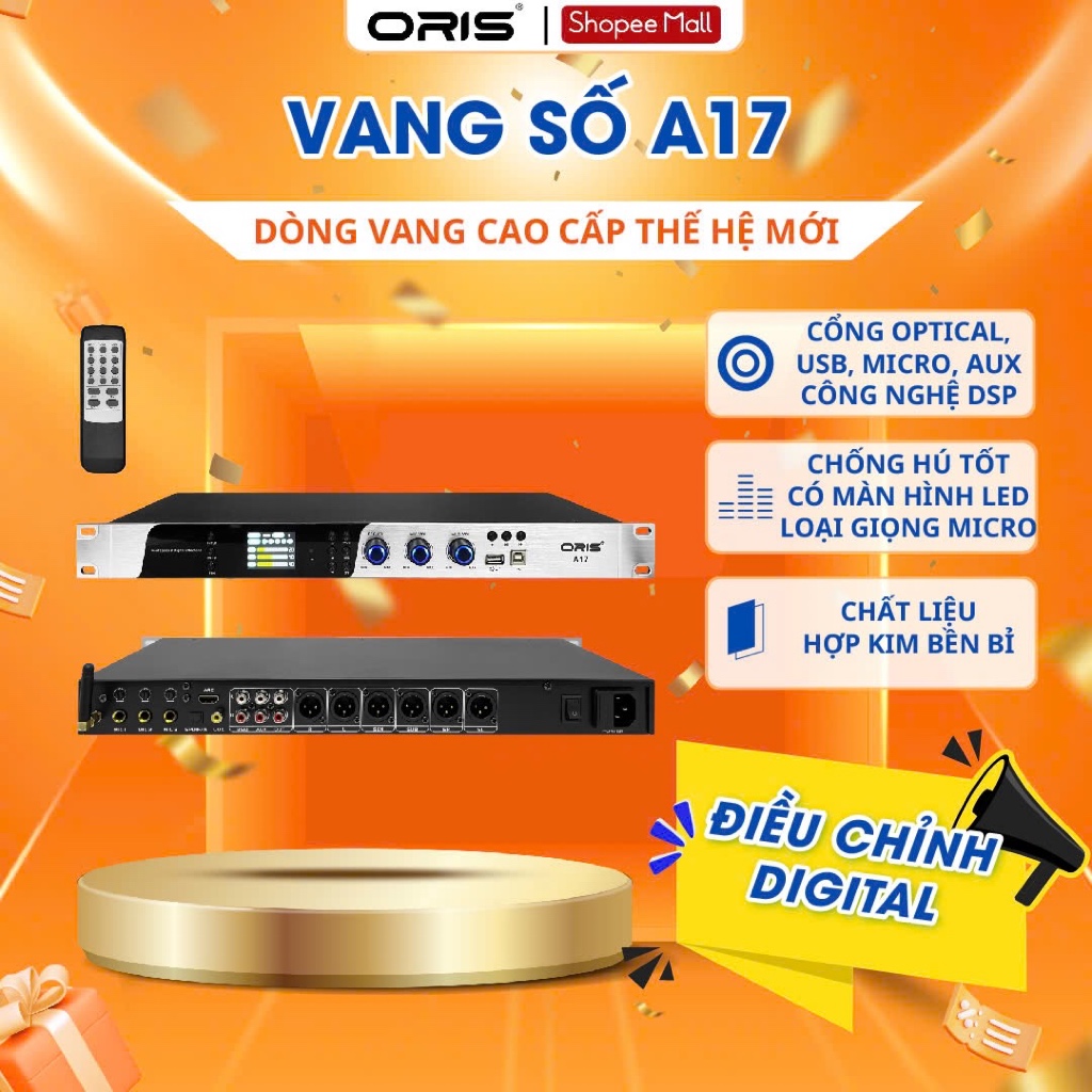Vang số cao cấp chống hú tích hợp Bluetooth chính hãng ORIS A17, Vang bảo hành chính hãng 12 ...