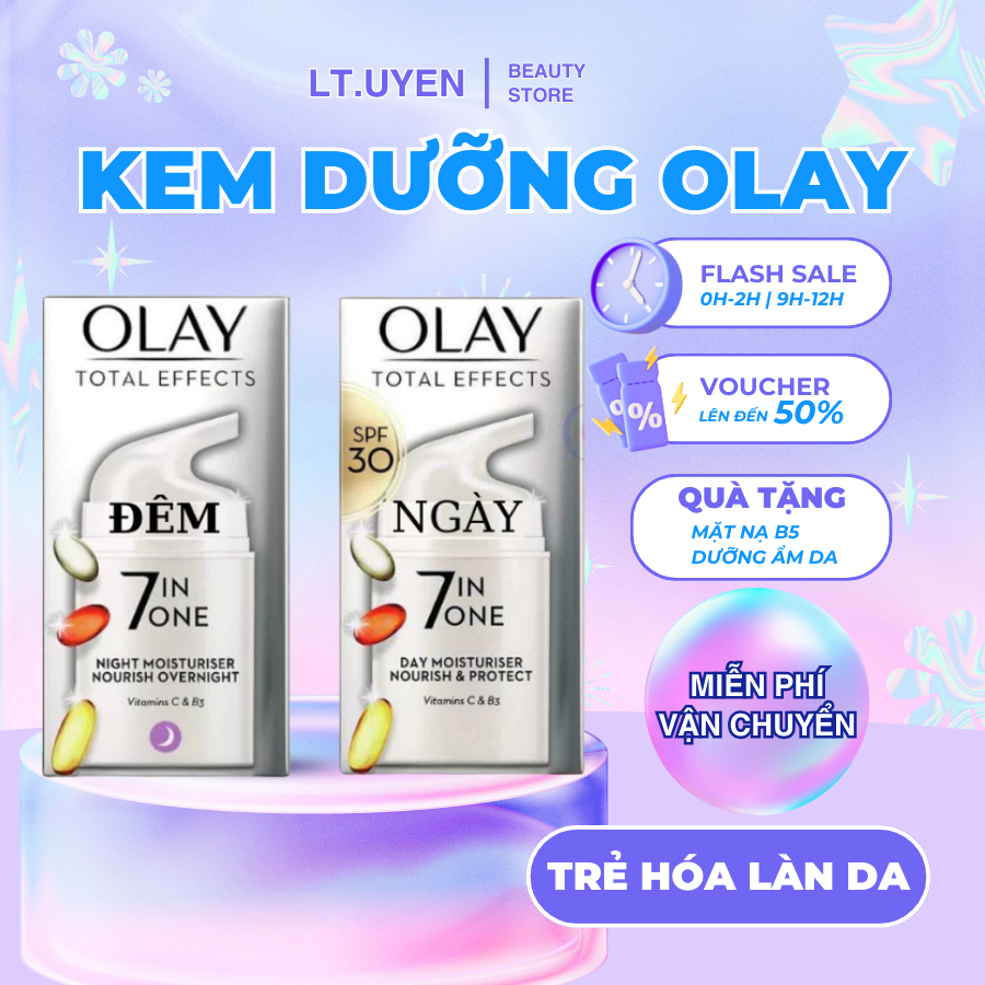Kem Dưỡng Olay 7 in 1 NGÀY và ĐÊM, dưỡng sáng da, trẻ hóa làn da bản UK ...