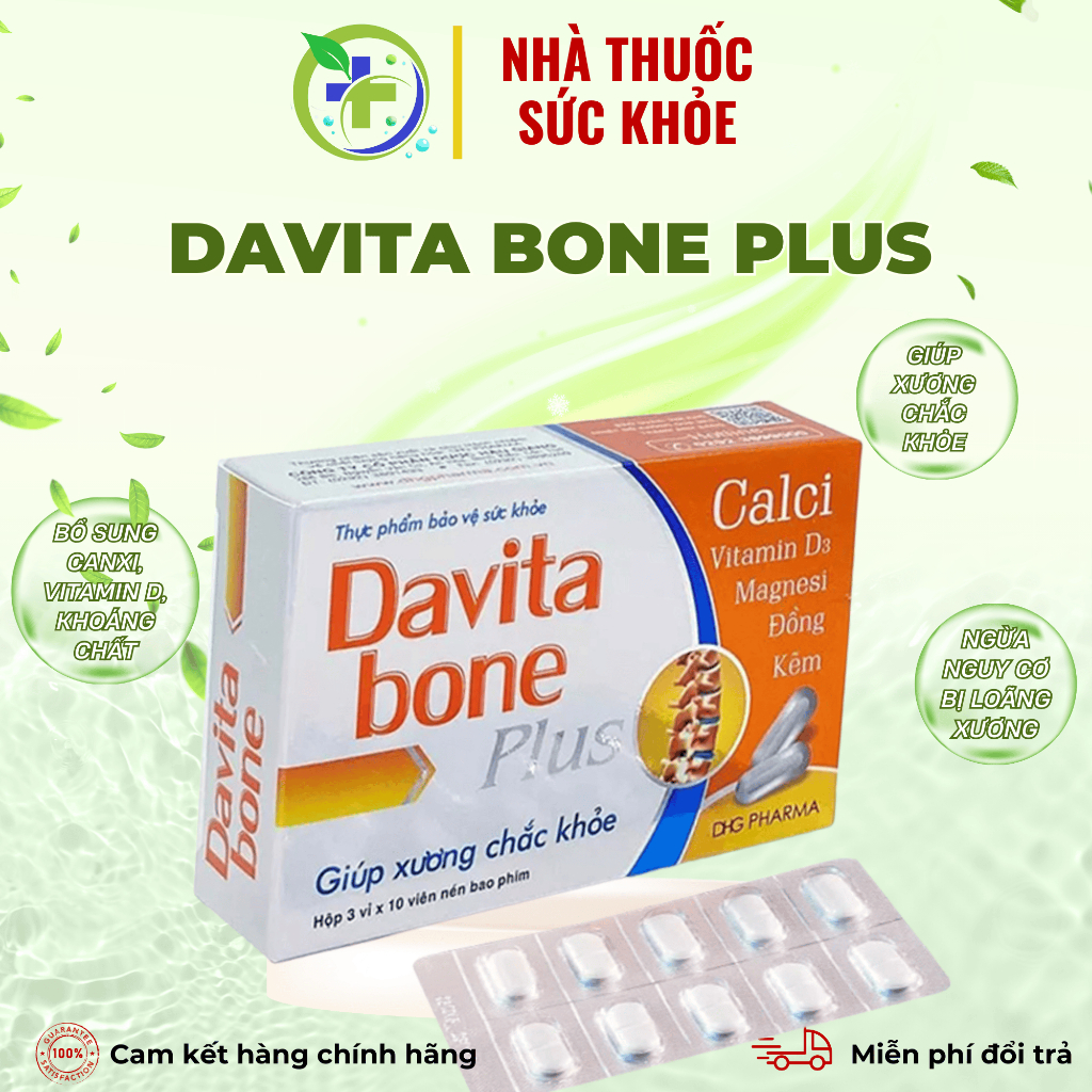 Davita Bone Plus - Bổ sung canxi, vitamin D, khoáng chất, giúp xương ...