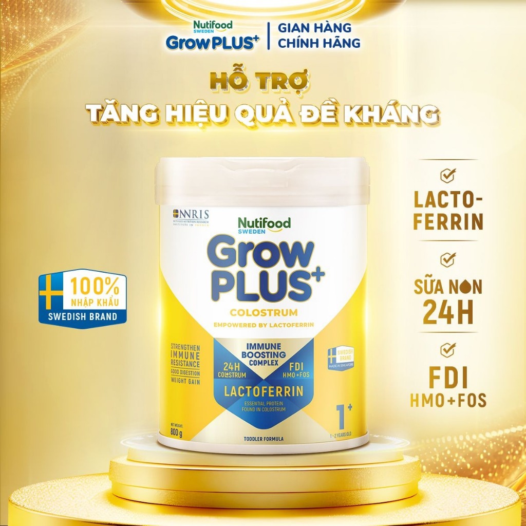 (Chính Hãng) Sữa bột Growplus Colostrum Lactoferrin 1+, 2+ 800g (Lon) | Shopee Việt Nam