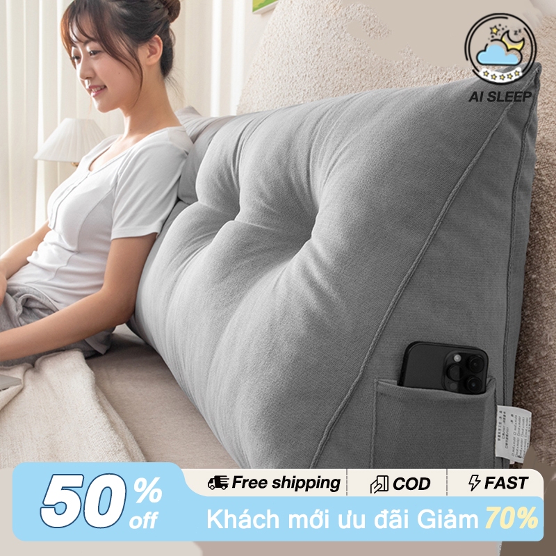 𝐀𝐢𝐒𝐥𝐞𝐞𝐩 Gối Tựa Đầu Giường Tam Giác Thêu Chữ Kích Thước 1m8 Có Sẵn | Shopee Việt Nam
