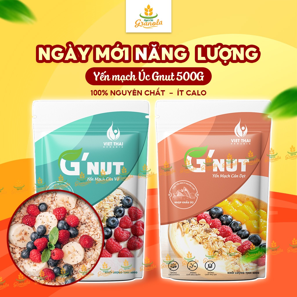 [NEW] Yến mạch G'Nut Nguyên Chất Cán Vỡ Cán Dẹp Ăn Healthy Gym Ăn Dặm ...