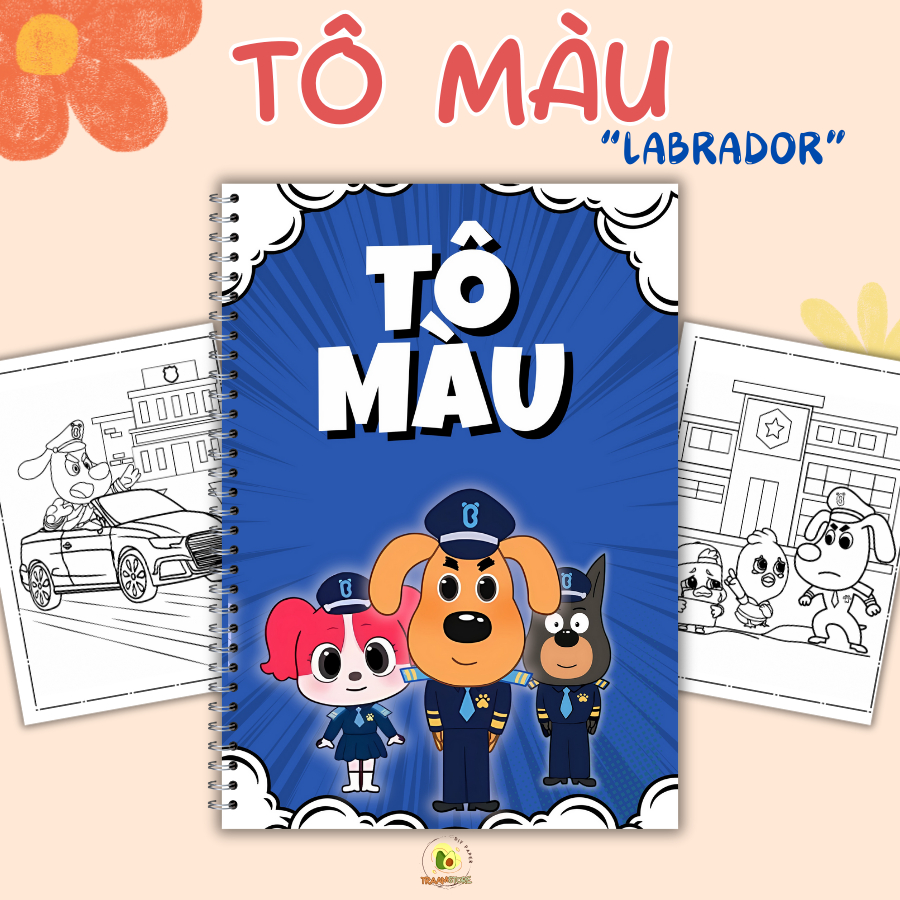 Tô màu chú chó Labrador dễ thương, Đồ chơi thủ công tập tô cho bé TB_48 ...