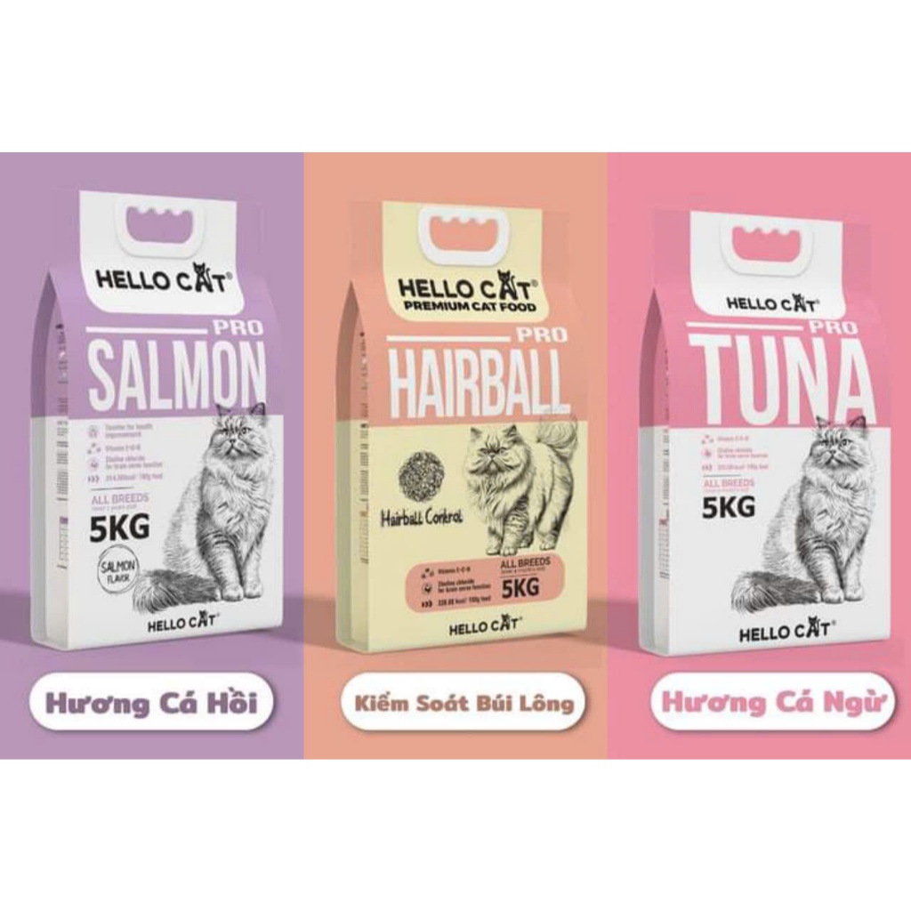 Thức ăn hạt khô cho mèo mọi lứa tuổi HELLO CAT 5kg nguyên seal - Petshop MewMew | Shopee Việt Nam
