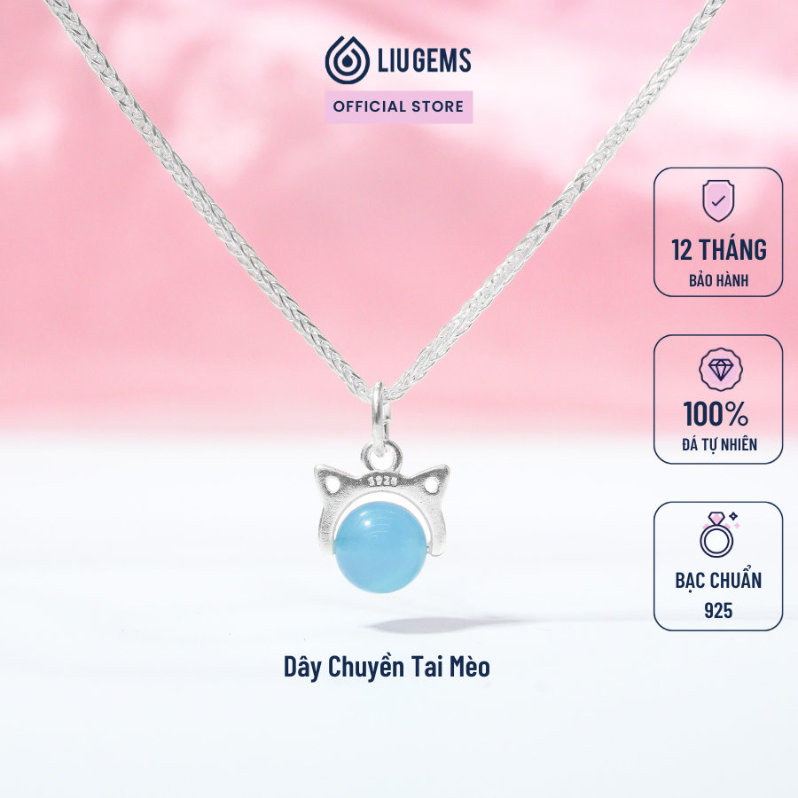 Dây Chuyền Bạc 925 Nữ Liugems 1 Hạt Đá Phong Thuỷ Tự Nhiên Tinh Tế ...