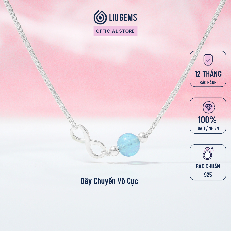 Dây Chuyền Bạc Nữ 925 Liugems Vô Cực Đá Tự Nhiên Phong Thủy Cá Tính ...