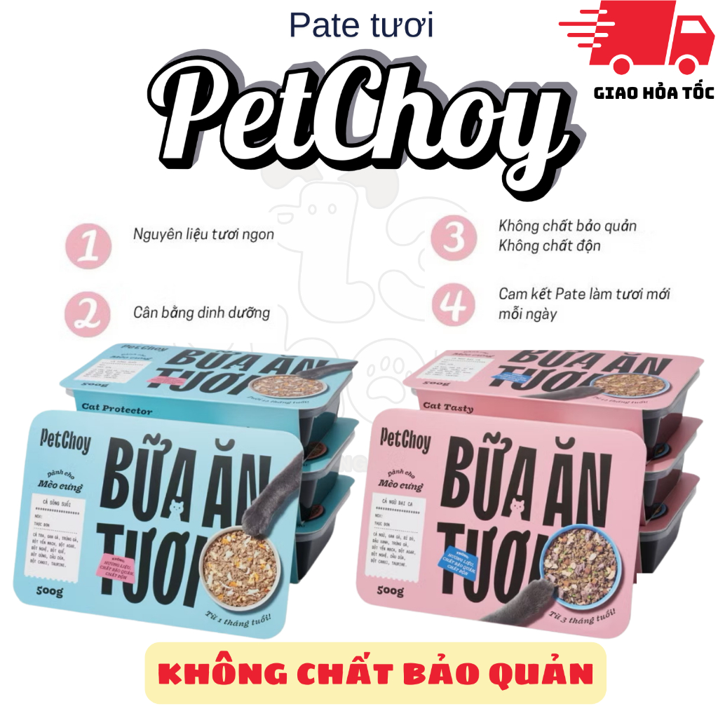 PATE TƯƠI Pet Choy (hộp 500gr) dành cho chó mèo - T3 PETS SHOP | Shopee ...