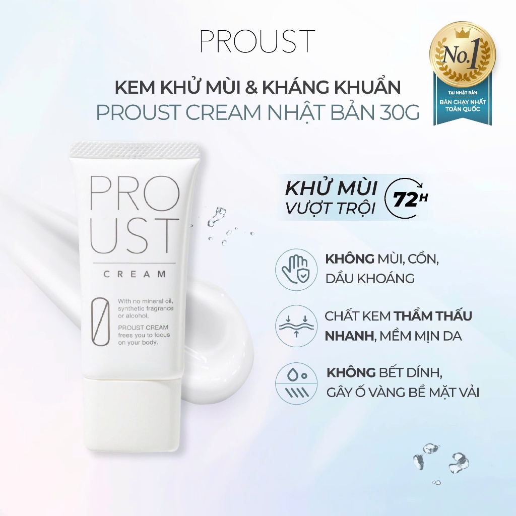Kem Khử Mùi & Kháng Khuẩn PROUST CREAM Nhật Bản Chính Hãng – Tuýp 30g | Shopee Việt Nam