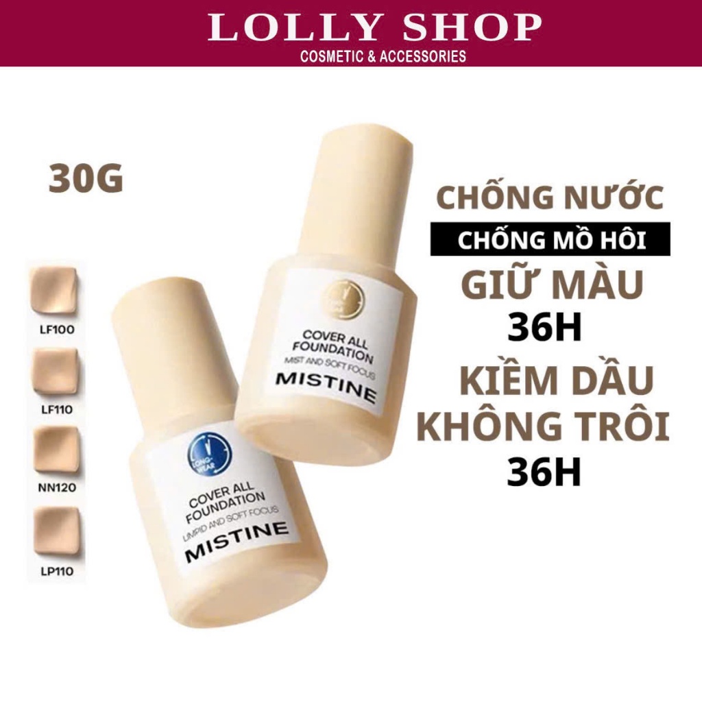 Kem Nền MISTINE Cover All Foundation Glow Velvet Finish Long Wear 30g ...