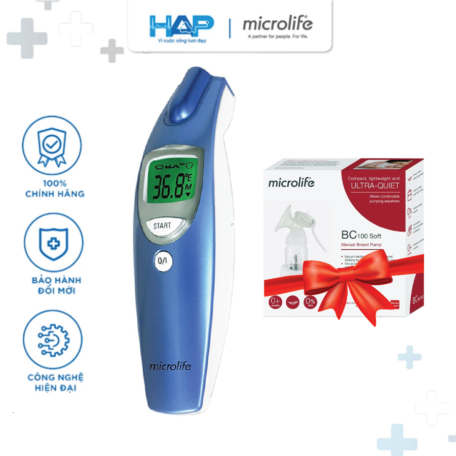 [TẶNG MÁY HÚT SỮA CƠ] Nhiệt kế điện tử đo trán Microlife FR1DZ1 ...