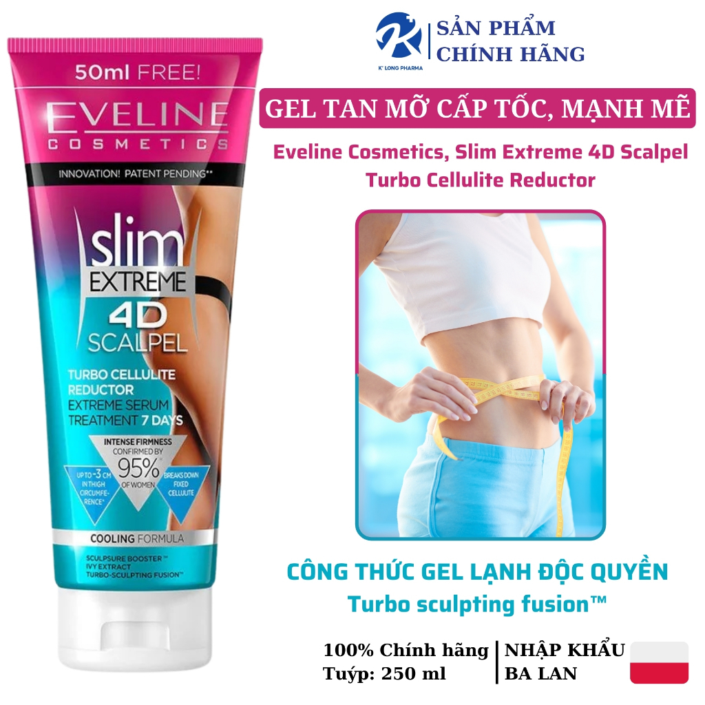 Kem Tan Mỡ Cấp Tốc Eveline Slim Extreme 4D Giúp Tan Mỡ Bụng Đùi Mông ...