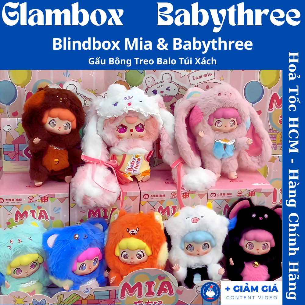 Babythree blindbox gấu bông dễ thương Mia & BB3 , móc khóa treo balo túi xách siêu đáng yêu nha ...
