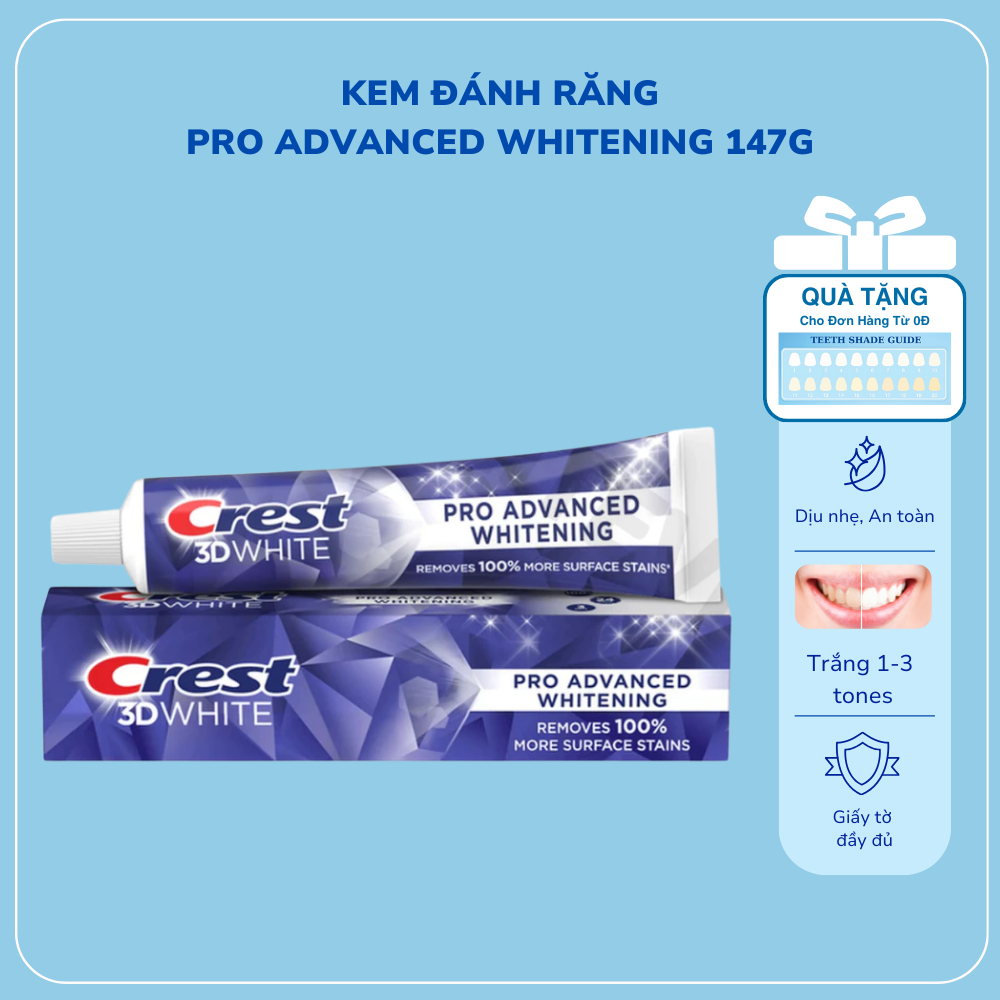Kem đánh răng Crest 3D White Advanced Whitening 147G | Shopee Việt Nam