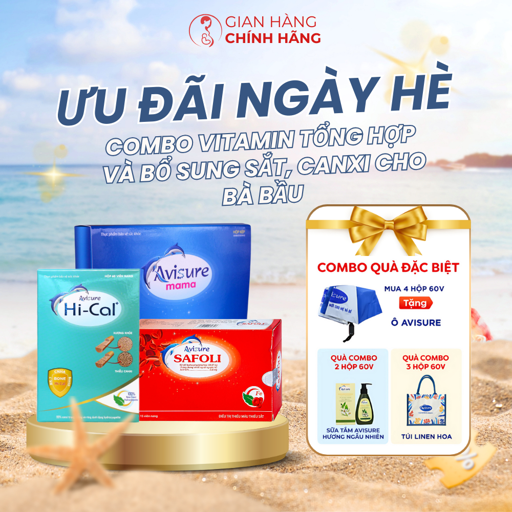 Trọn bộ sắt canxi DHA Vitamin tổng hợp cho bà bầu thế hệ mới Avisure cho bà bầu | Shopee Việt Nam