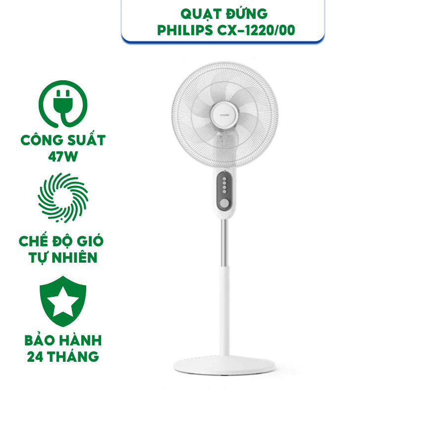 Quạt Đứng Philips CX1220/00 - Độ Ồn Thấp - Hàng Chính hãng Bảo Hành 24 ...