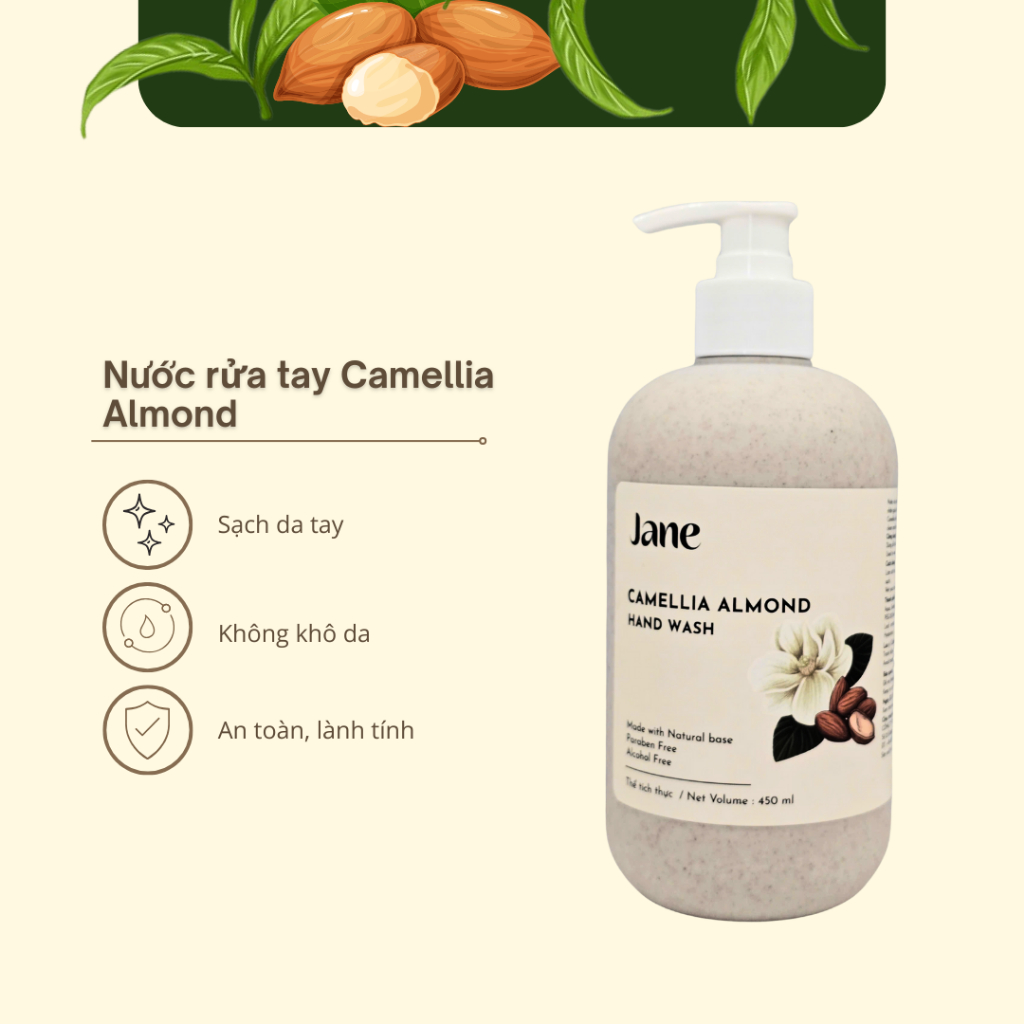 Nước rửa tay Jane Camellia Almond 450ml | Shopee Việt Nam