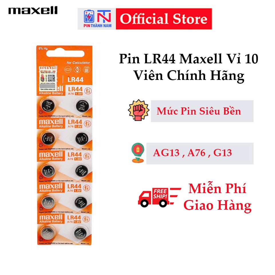 Pin LR44 Maxell Vỉ 10 Viên Chính Hãng Thay Máy Tính Casio | Shopee Việt Nam
