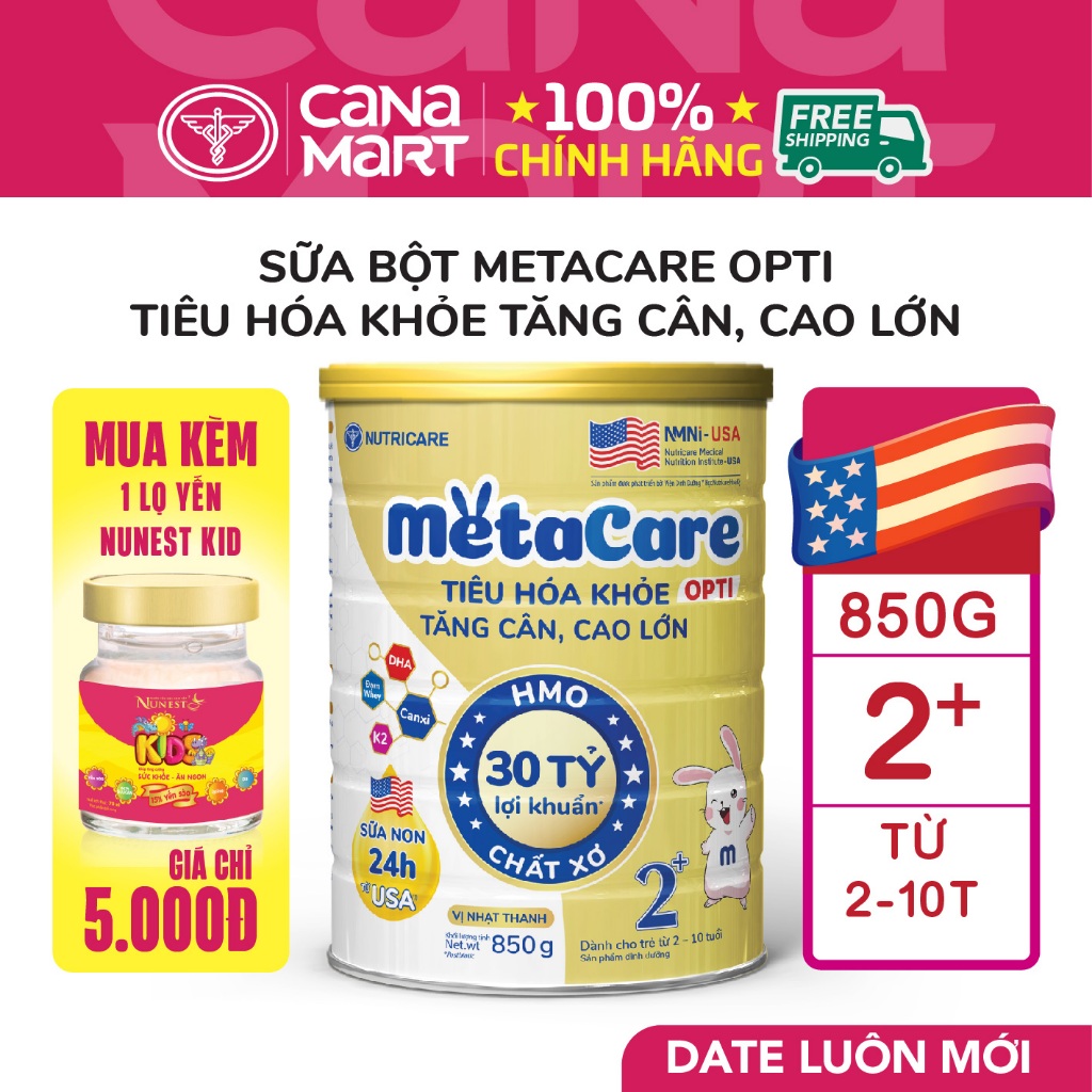 [Combo 6 lon] Sữa Bột METACARE OPTI Nutricare Tiêu Hoá Khoẻ Tăng Cân Cao Lớn Tăng Cường Đề Kháng ...