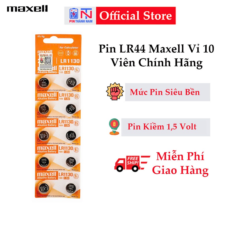 Pin LR1130 Maxell Vỉ 10 Viên Chính Hãng Thay Máy Tính Casio | Shopee ...