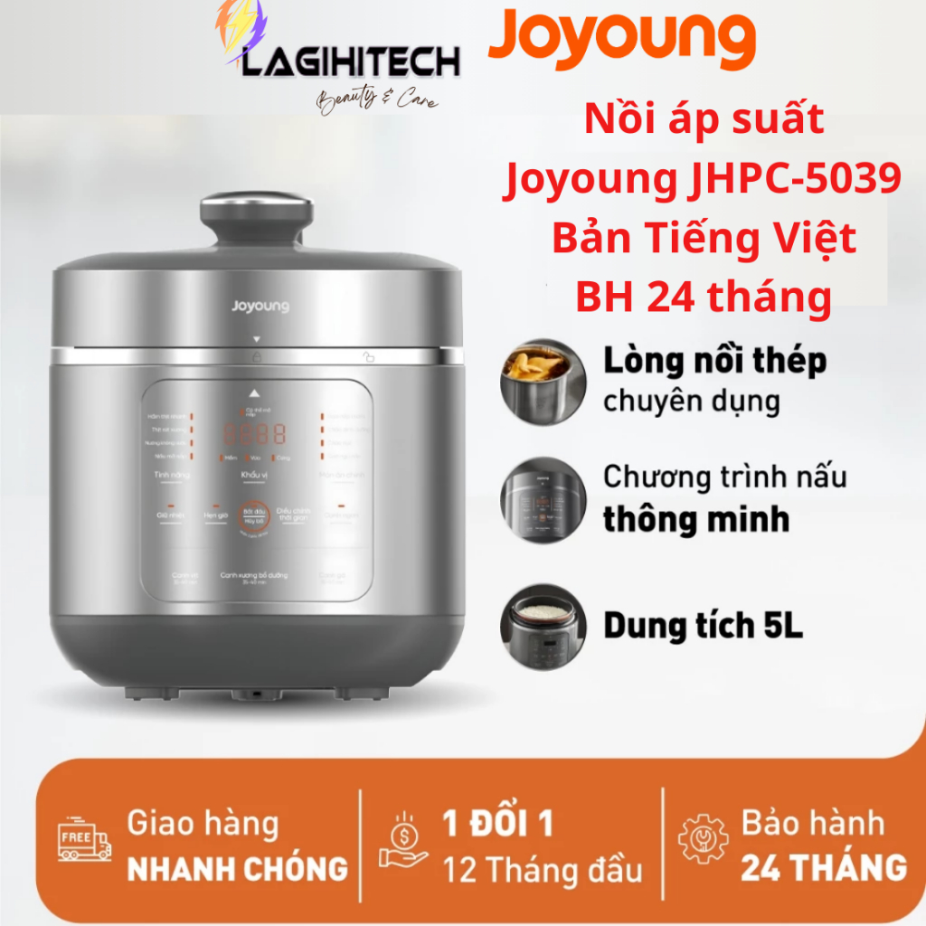 [LIVE] Nồi áp suất đa năng Joyoung JHPC-5039, Dung tích 5L, Công suất 900W-Chính hãng BH 24 ...