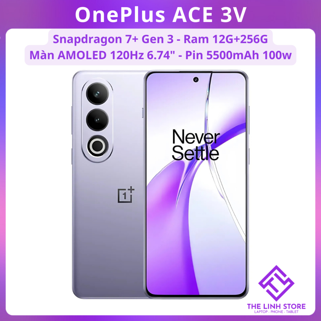 Điện thoại OnePlus ACE 3V màn AMOLED 120Hz - Snapdragon 7+ Gen 3 ram ...