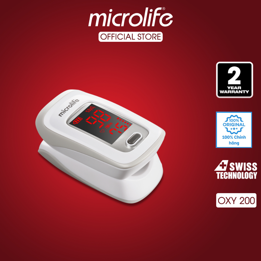 Máy Đo Nồng Độ Oxy Trong Máu SPO2 Và Nhịp Tim Microlife OXY 200 | Đo Nhanh, Chính Xác,Bảo Hành 2 ...