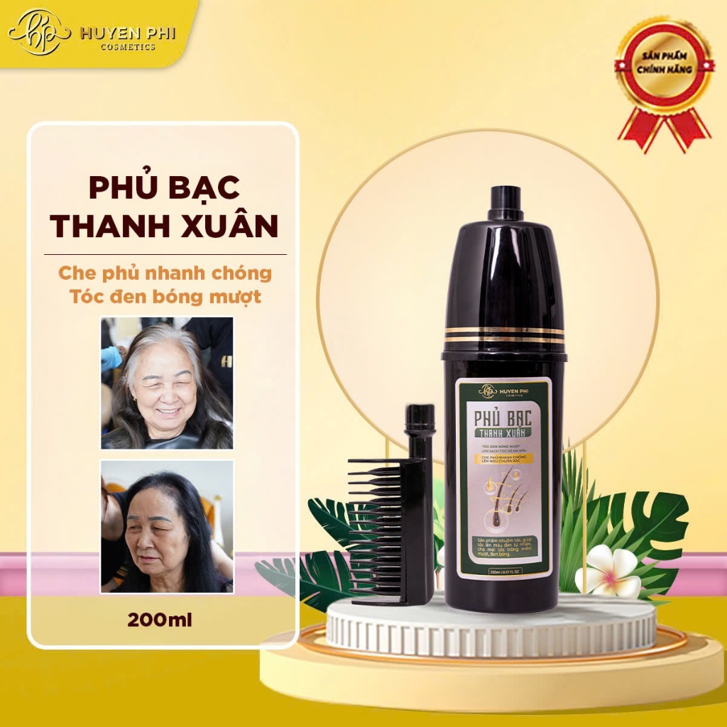 Dầu Gội Phủ Bạc Thanh Xuân Huyền Phi 220ml - Che Phủ Nhanh Chóng, Tóc Đen Bóng Mượt | Shopee ...