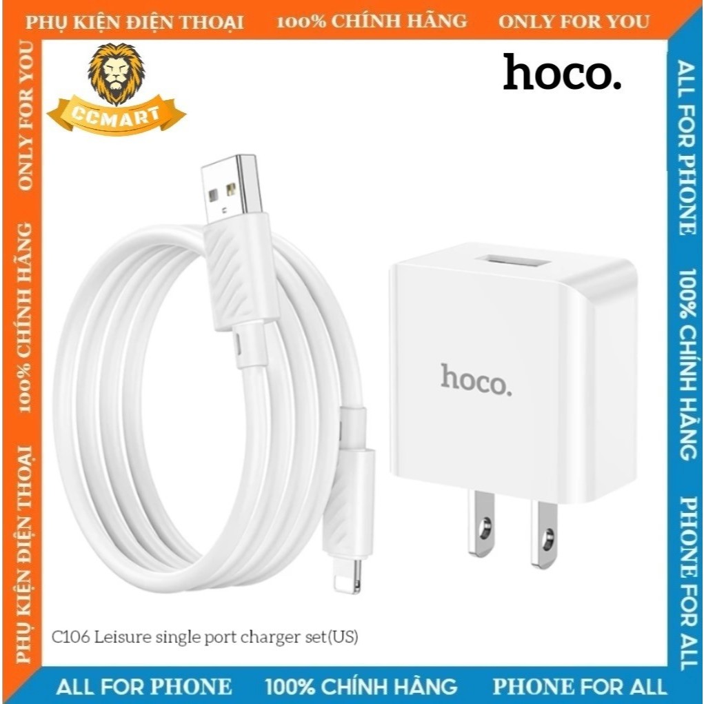 Bộ Củ Cốc Sạc Nhanh Hoco C106 10.5W Chính Hãng HOCO Kèm Dây Sạc, Cao ...