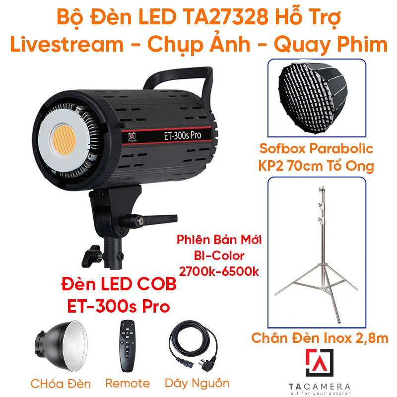 Bộ Đèn Quay Video - Livestream - TA27328 (LED ET-300S Pro Bi-Color 2700 ...