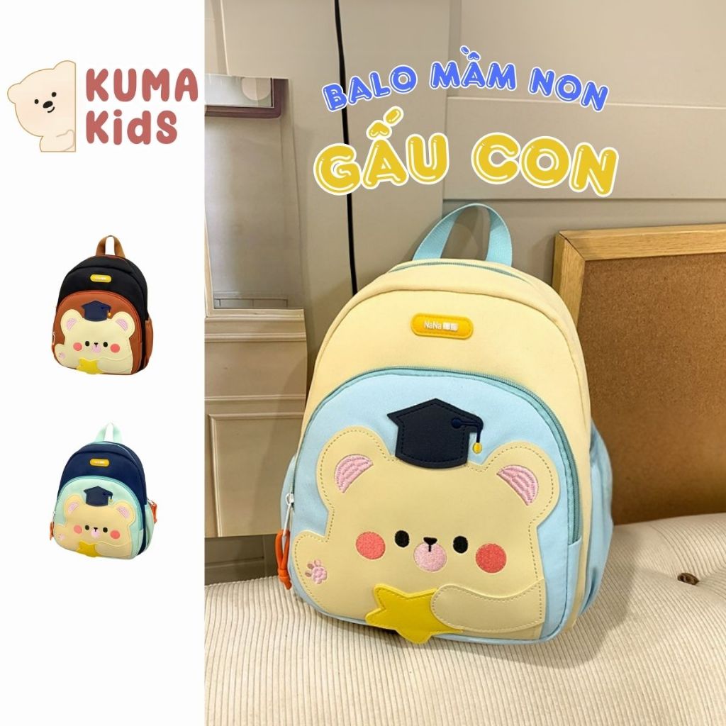 Balo cho bé trai bé gái mầm non, cặp đi học mẫu giáo đi chơi nhẹ bền, đáng yêu, ngăn rộng rãi ...