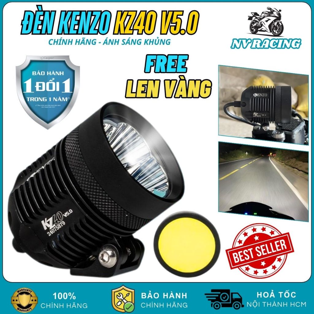 Kenzo KZ40 V5.0, Đèn Trợ Sáng Kenzo KZ40 Ver 5.0 70W Chip Led Osram Germany Đức Tản Nhiệt - BH 1 ...