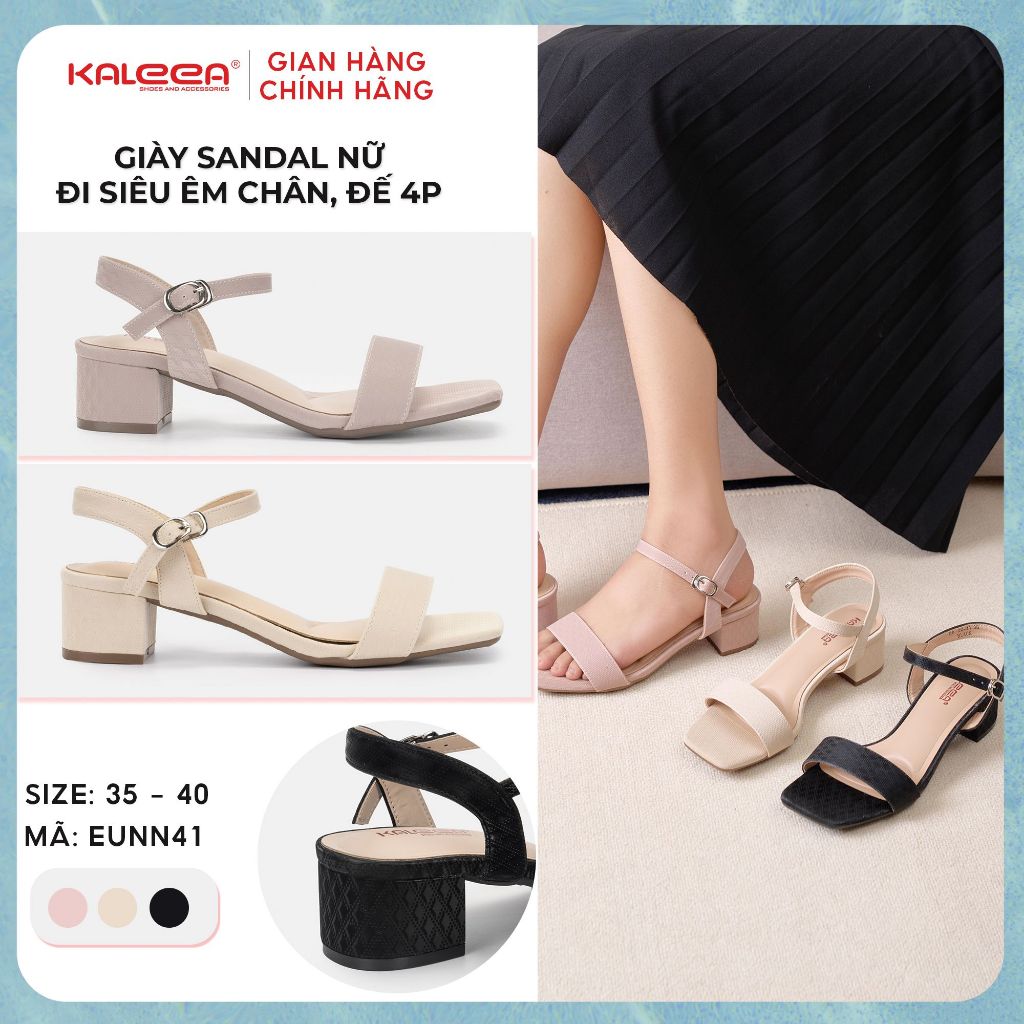 Kaleea - Giày Sandal Nữ Đi Siêu Êm Thiết Kế Quai Ngang Cao Gót Nữ Đế ...