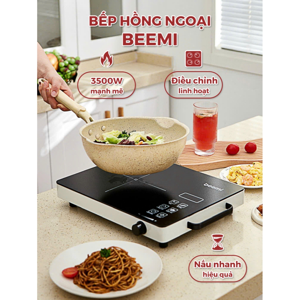 Bếp Hồng Ngoại Đơn BEEMI Hai Vòng Nhiệt Công Suất 3500W Bếp Từ Bếp Lẩu ...