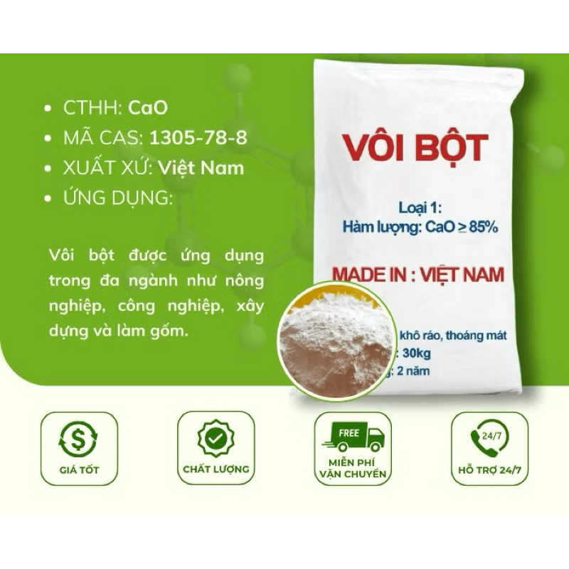 Vôi Bột Nông Nghiệp ( 1 kg), Vôi Cải Tạo Đất, Khử Phèn, Vườn Sân Thượng CỦA HÀNG VTNN TRƯỜNG ...