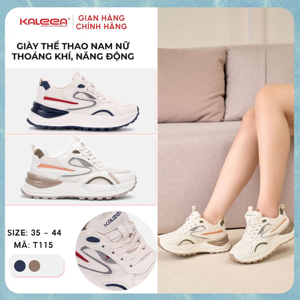 Kaleea - Giày Thể Thao Nam/Nữ Phối Màu Đi Êm, Sneaker Thoáng Khí Đế Cao ...