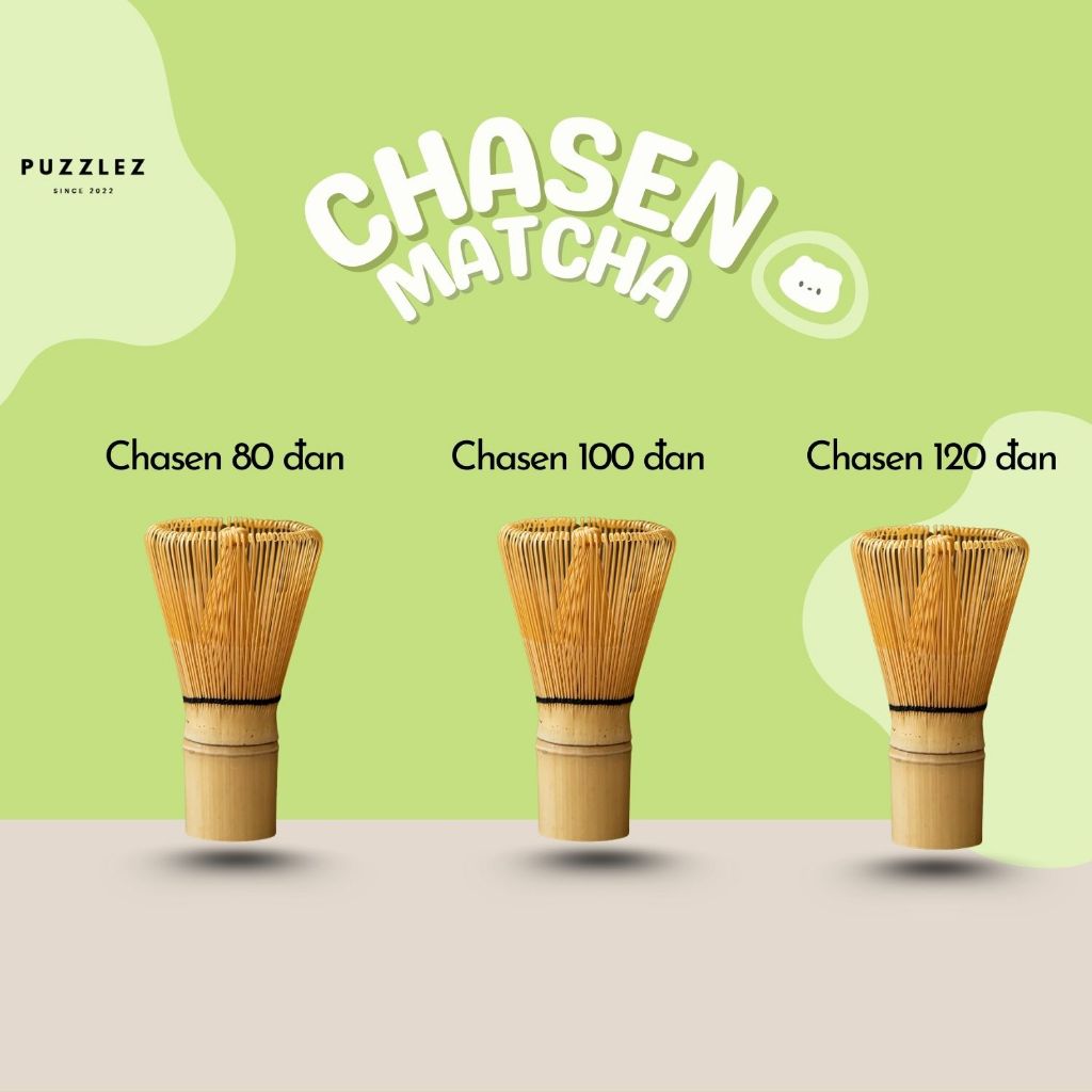 HOẢ TỐC - [Puzzlez]Chổi Chasen Matcha Cao Cấp -100 Đan,80 Đan &Tre Tự Nhiên 100 Đan đánh tan bột ...