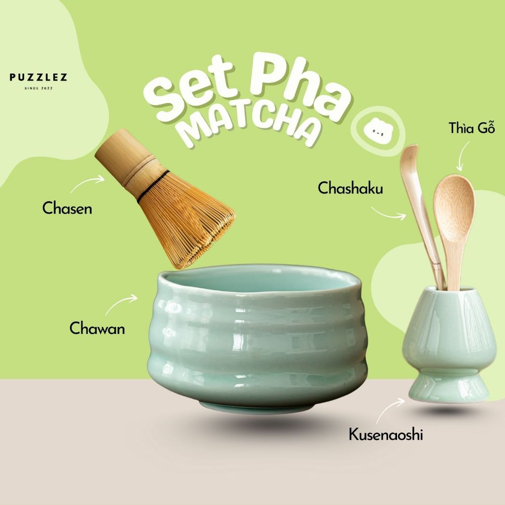 HOẢ TỐC -[Puzzlez] Bộ Dụng Cụ Pha Chế Matcha Cơ Bản Gồm Chổi Chasen ...