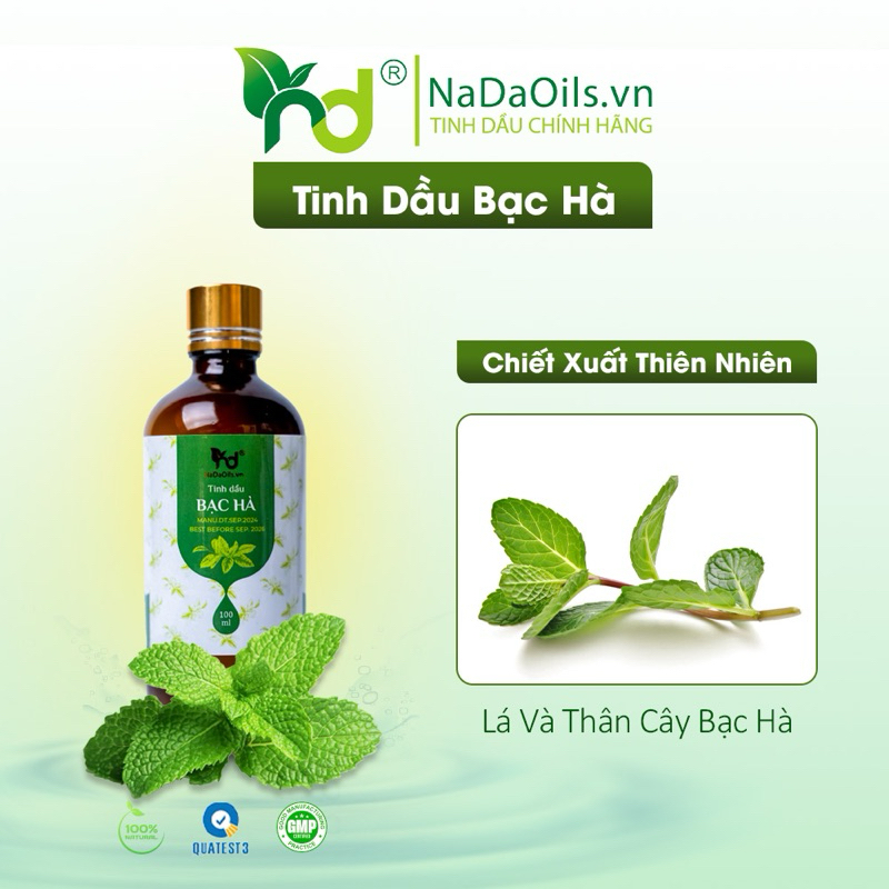 Tinh dầu bạc hà thiên nhiên NADA OILS | 10ml | Khử mùi, đuổi muỗi, thơm ...