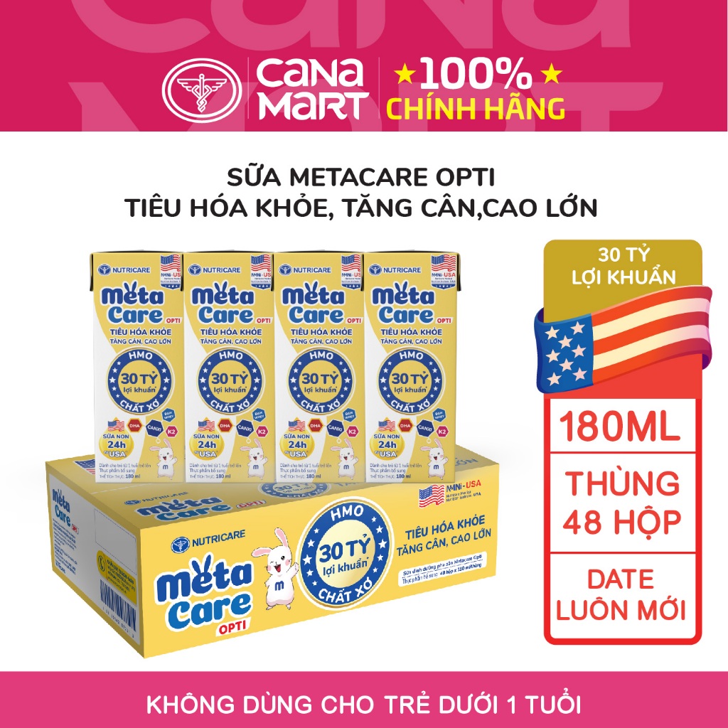 Thùng 48 hộp Sữa bột pha sẵn Nutricare Metacare Opti tiêu hóa khỏe, tăng cân, cao lớn | Shopee ...