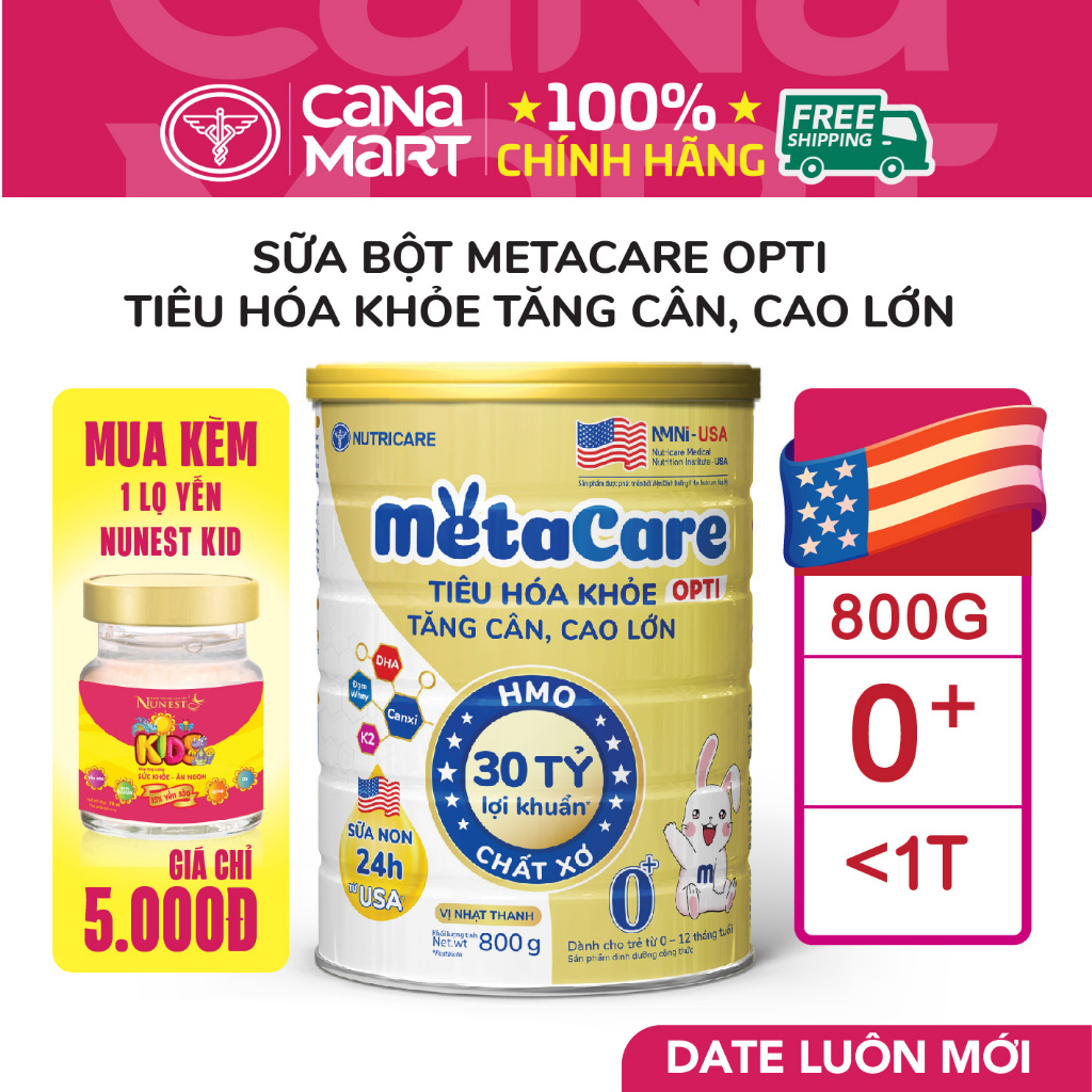 Sữa bột Nutricare MetaCare Opti 0+ tiêu hóa khỏe, tăng cân, cao lớn ...