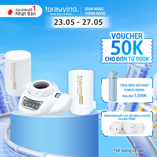 Combo Máy Lọc nước tại vòi MK206-2000B + MKC.2000B Torayvino,Công suất lớn 2000L,Uống trực tiếp ...