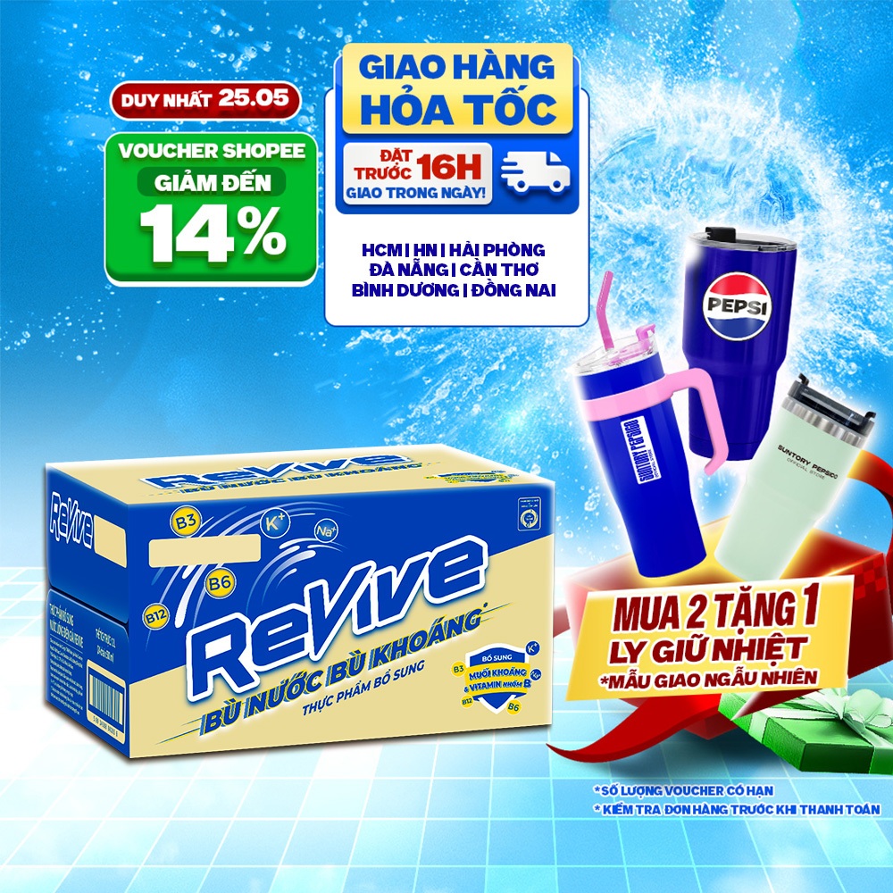[VC 15%] Thùng 24 Chai Nước Giải Khát Revive (500ml/chai) | Shopee Việt Nam