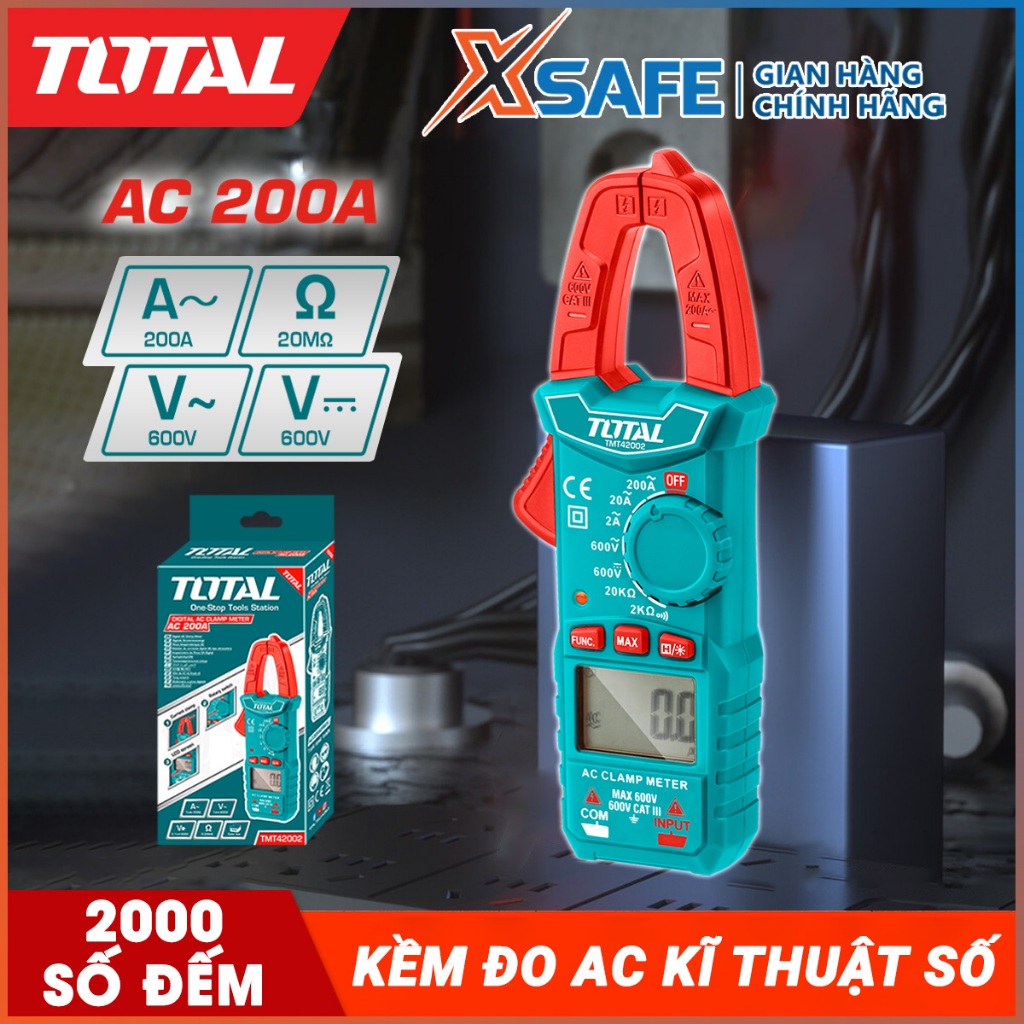Đồng hồ đo điện ampe kìm đo dòng điện AC DC Total TMT42002 kìm đo dòng ...