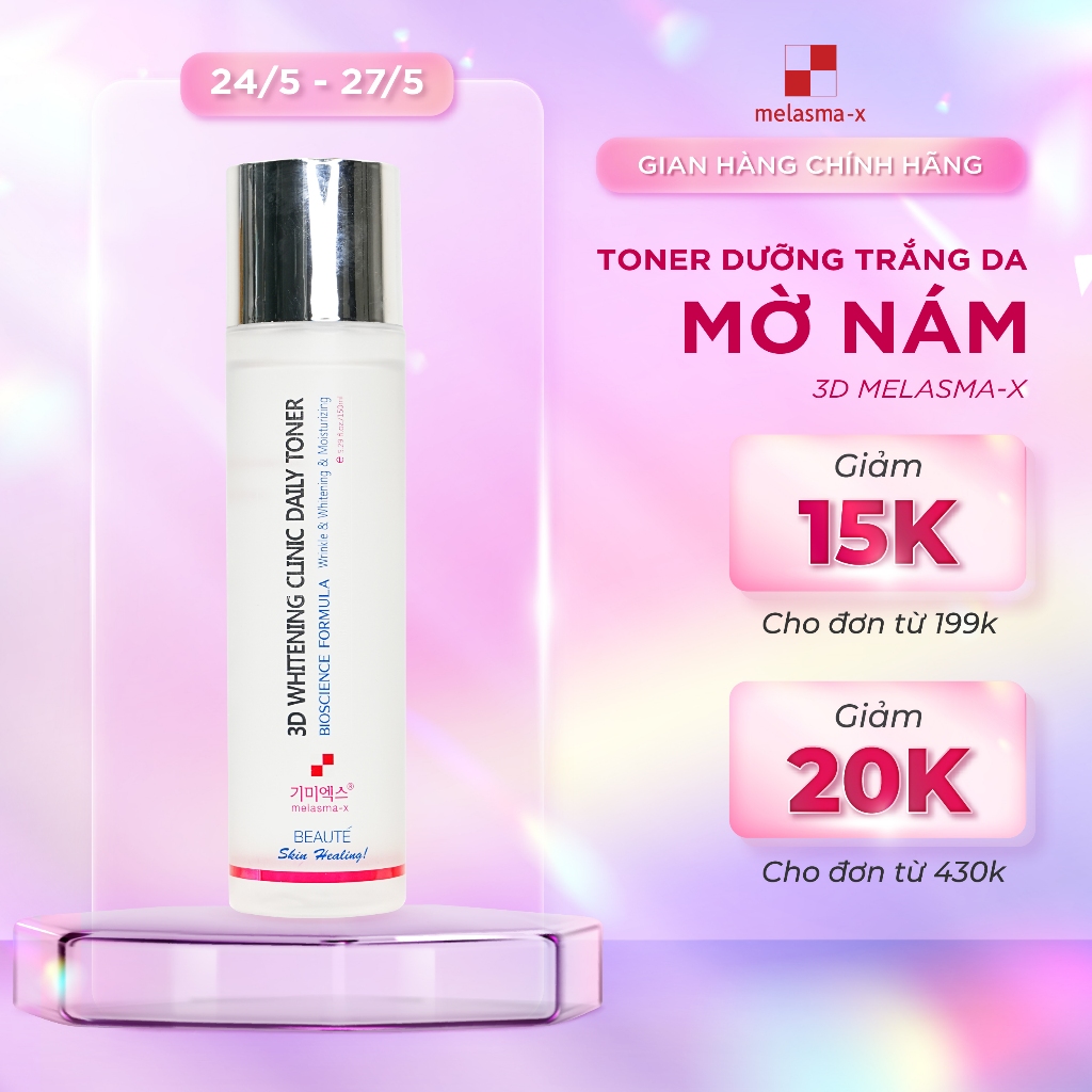Toner dưỡng trắng da, mờ nám cấp ẩm Melasma-X 3D Whitening Clinic Daily ...